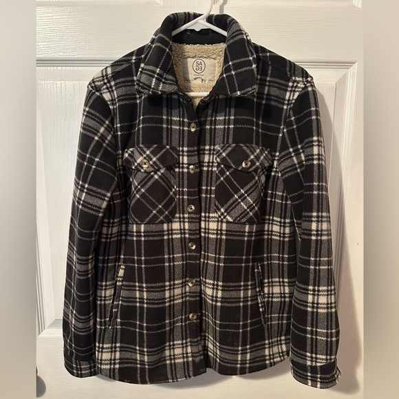 Sage Collective | Jackets & Coats | Sage Collective Black Whitecream ...